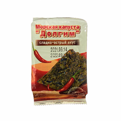 Чипсы-нори 'Долгим' сладко-острый вкус, морская капуста, 5 г: купить в ...